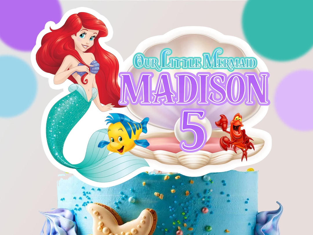 Little Mermaid Ariel Cake Topper, Little Mermaid Ariel Birthday Cake ...