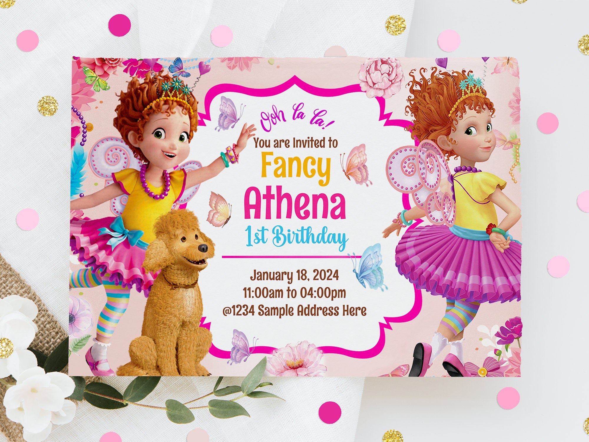 Fancy Nancy Invitation, Fancy Nancy Digital Invitation, Fancy Nancy ...