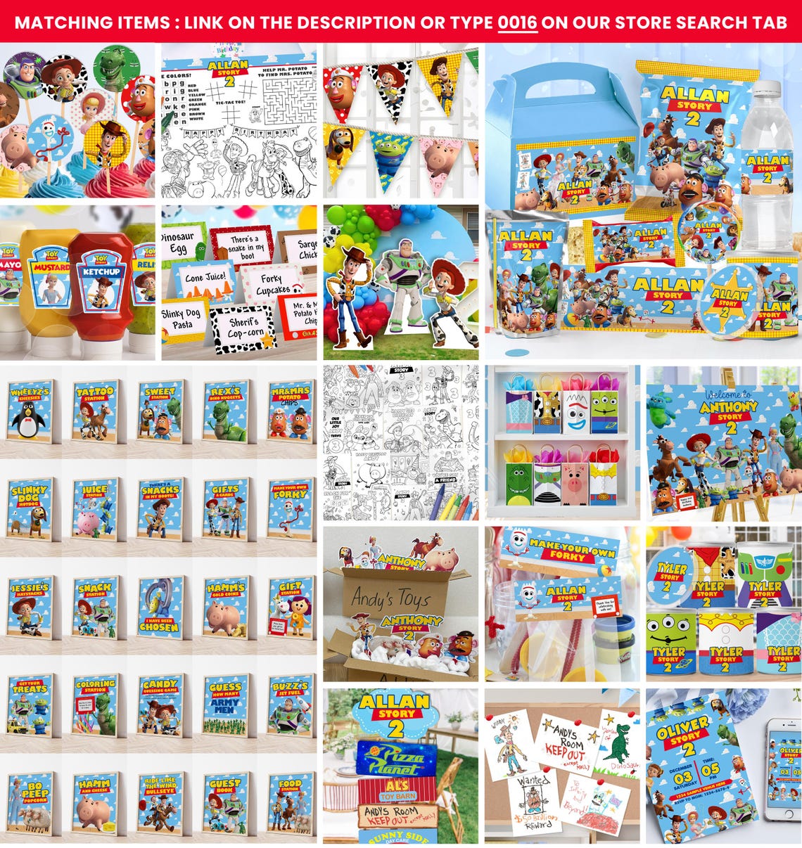 Toy Story Party Signage Juice Station, Toy Story Party Sign Juice Area ...