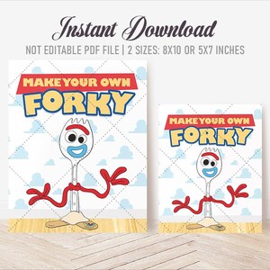 Toy Story Make Your Own Forky Sign, Toy Story Forky Sign, Toy Story ...