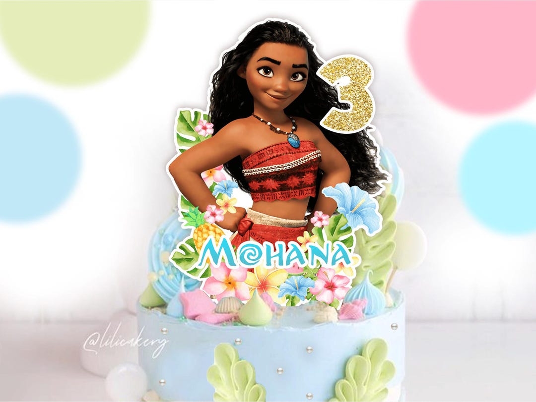 Moana Birthday Cake Topper, Party Centerpiece (digital File) 0046 - Etsy