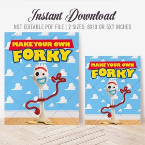 Toy Story Make Your Own Forky Sign, Toy Story Forky Sign, Toy Story ...