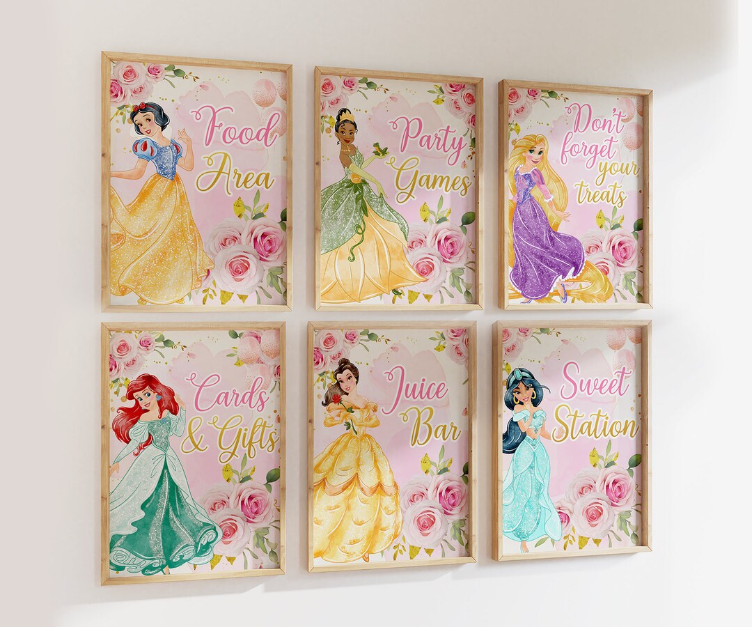 Princess Signage, Princess Party Signs, Princess Party Signage, Instant ...