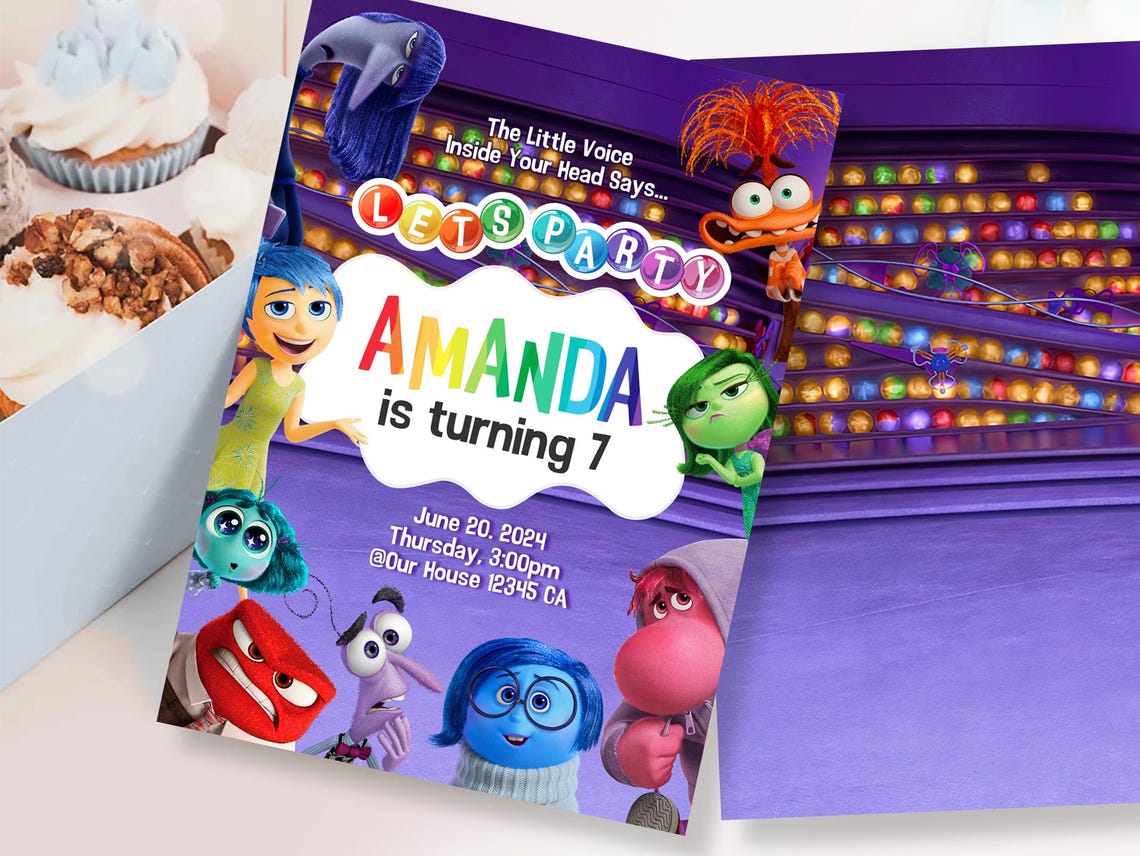 Inside Out Birthday Invitation Template (digital File) 0045 - Etsy