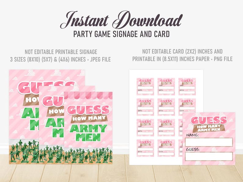 Toy Story Girl Party Sign Guess How Many Army Men, It's a Girl Story ...