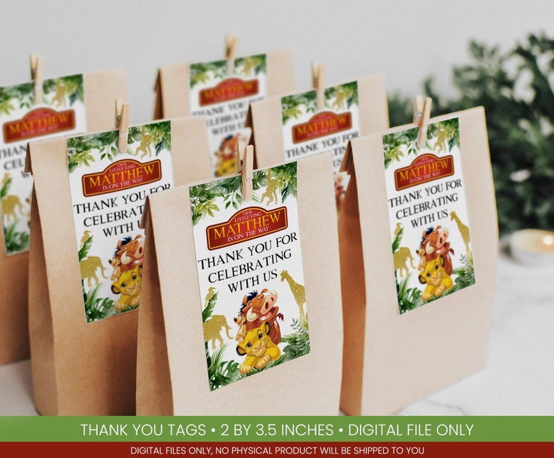 Lion King Thank You Tags Lion King Giveaway Labels Lion - Etsy
