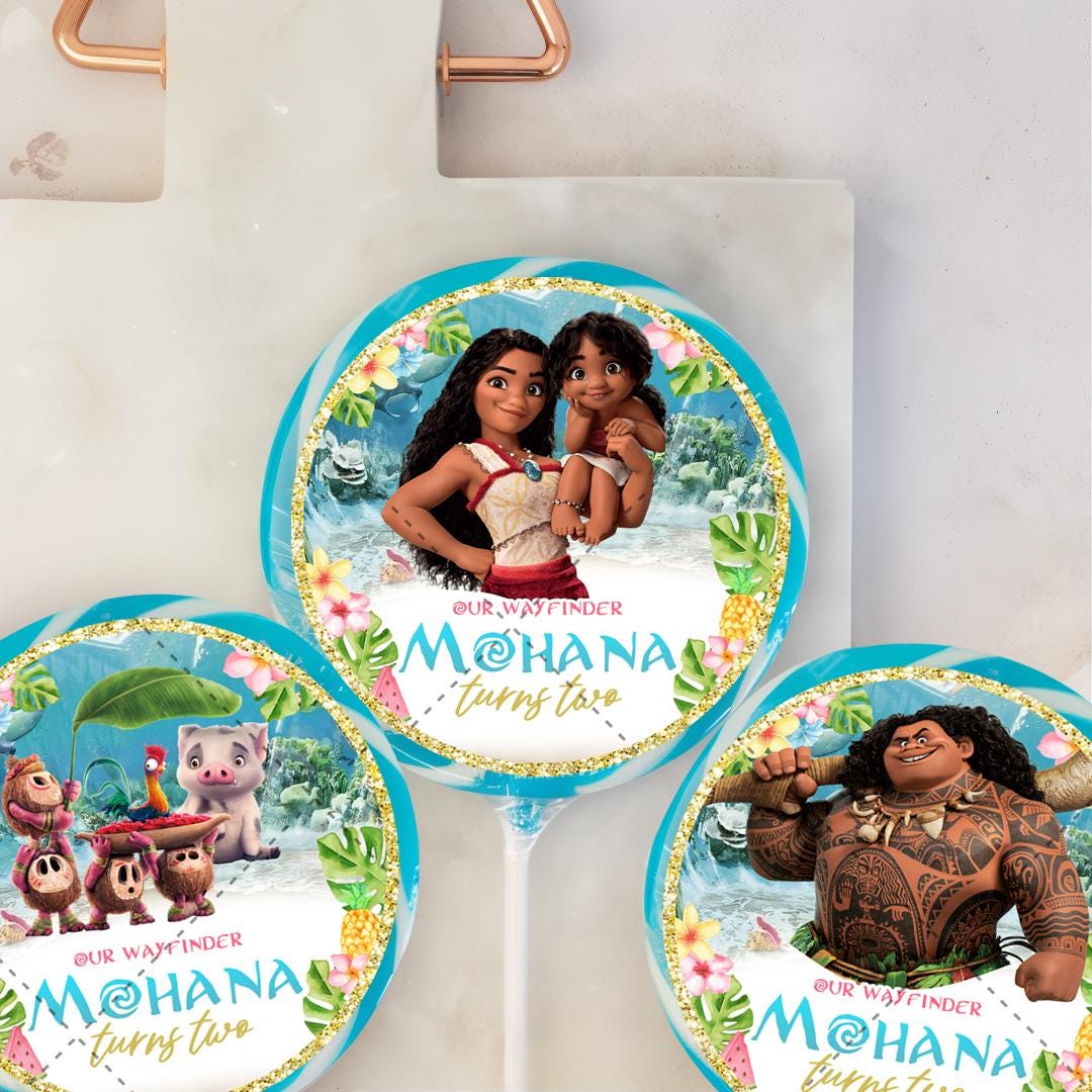 Moana 2 Lollipop Label, Moana 2 Circle Label, Moana 2 Lollipop Label ...