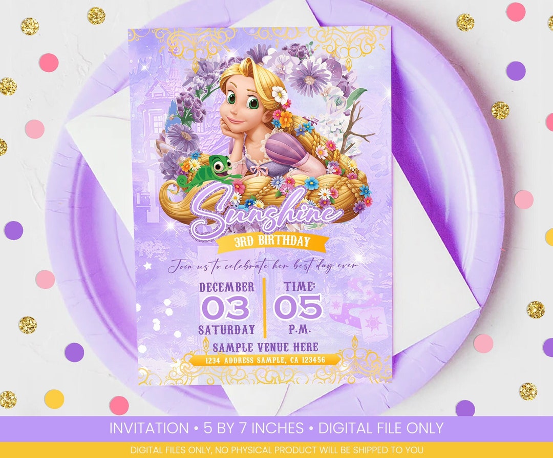 Tangled Rapunzel Invitation Tangled Rapunzel Digital - Etsy