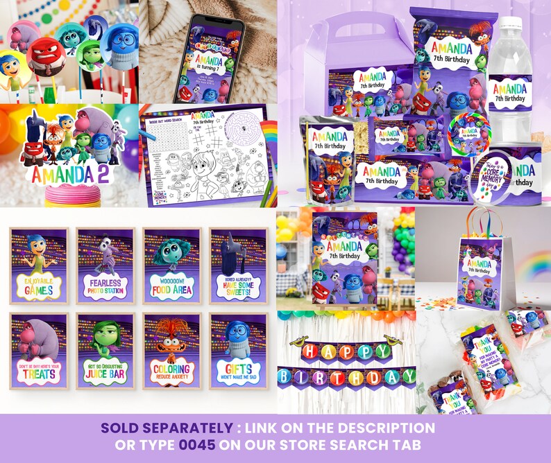 Inside Out Party Sign, Inside Out Party Signage, Inside Out Birthday ...