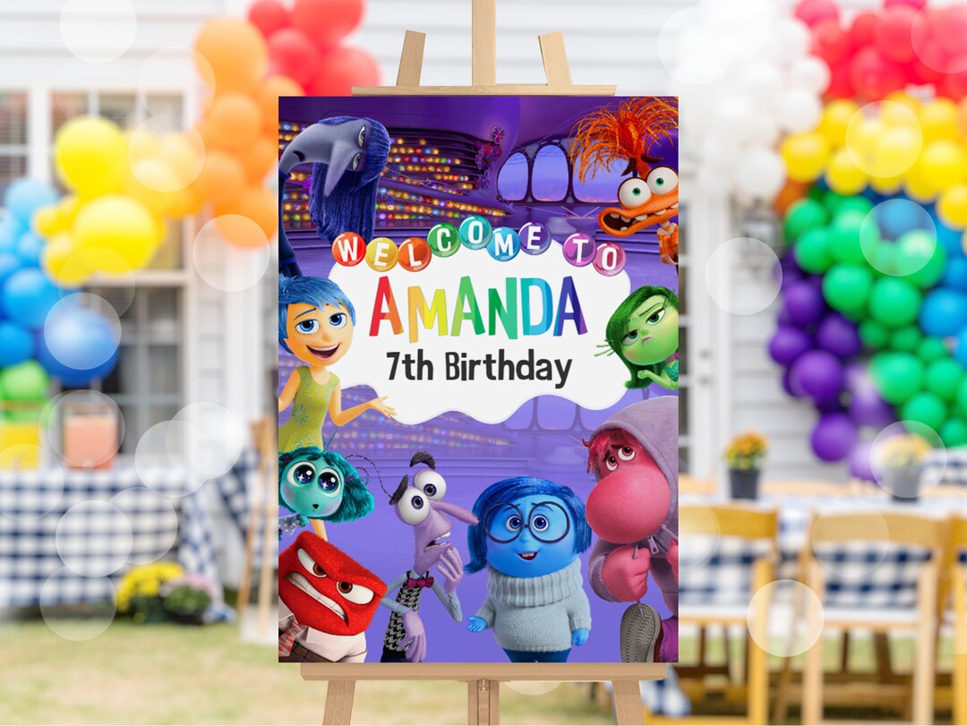 Inside Out Welcome Sign, Inside Out Editable Welcome Sign, Inside Out ...