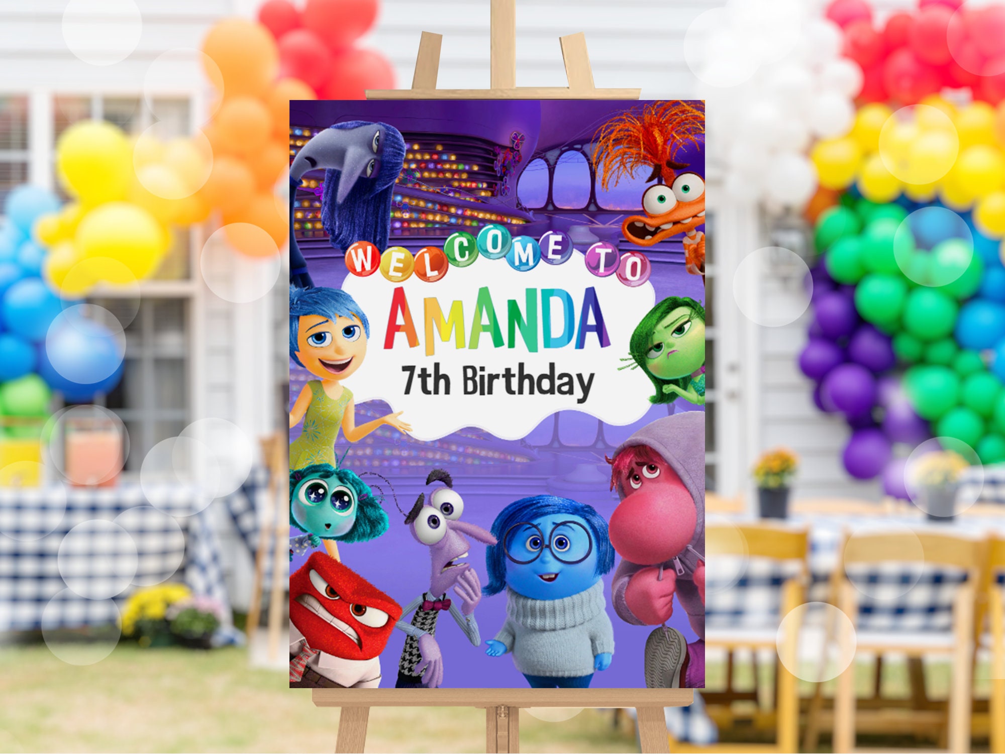 Inside Out Welcome Sign, Inside Out Editable Welcome Sign, Inside Out ...