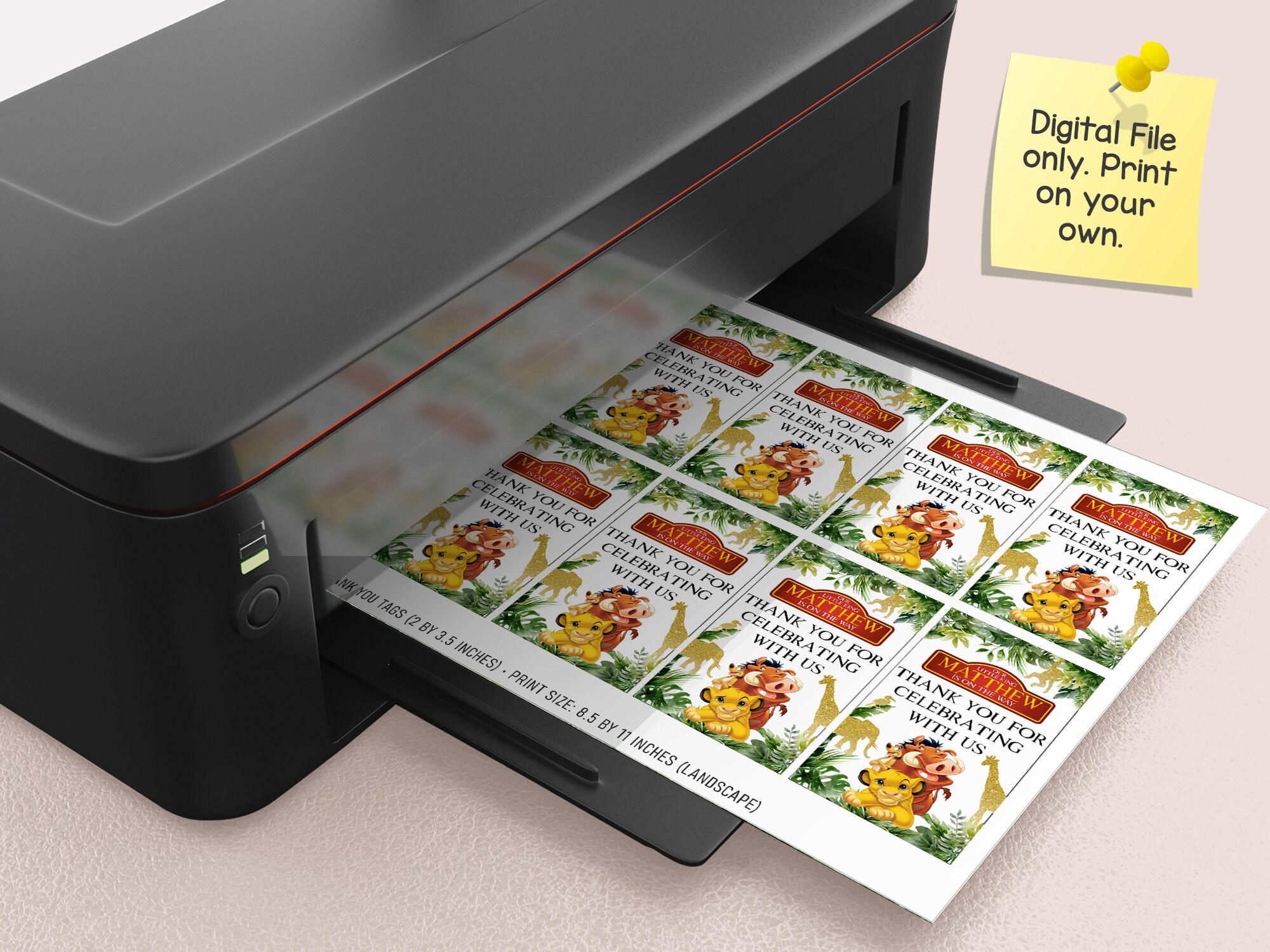 Lion King Thank You Tags Lion King Giveaway Labels Lion - Etsy UK