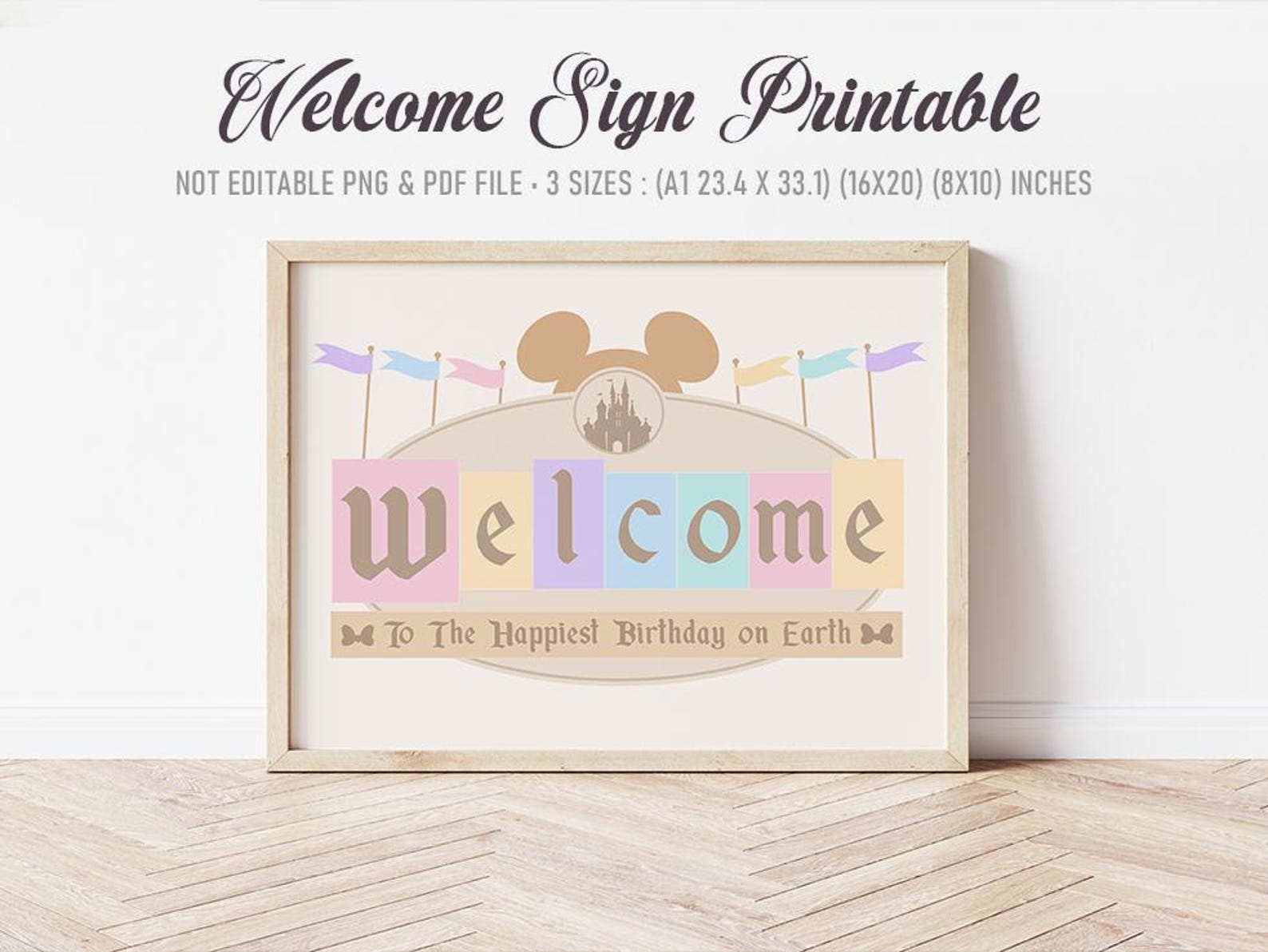 Disneyland Birthday Party Welcome Sign, Disneyland Party Decoration ...