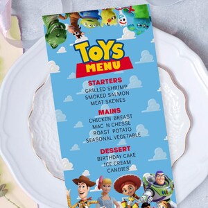 Toy Story Menu, Toy Story Menu Printable, Toy Story, DIGITAL FILE ONLY ...