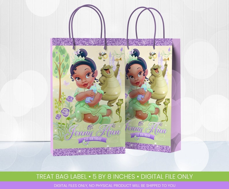 Baby Tiana Treat Bag Label Princess Tiana Paper Bag Label - Etsy
