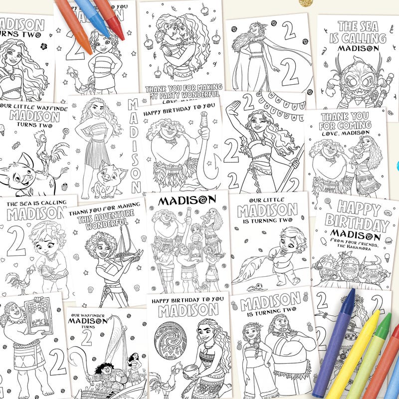 Moana Coloring Book - Etsy