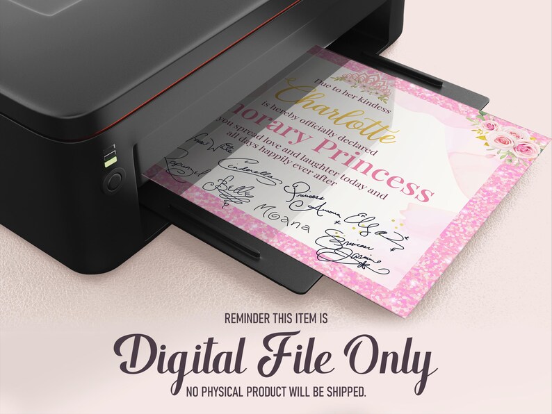 Princesses Honorary Princess Certificate, Princesses Certificate ...