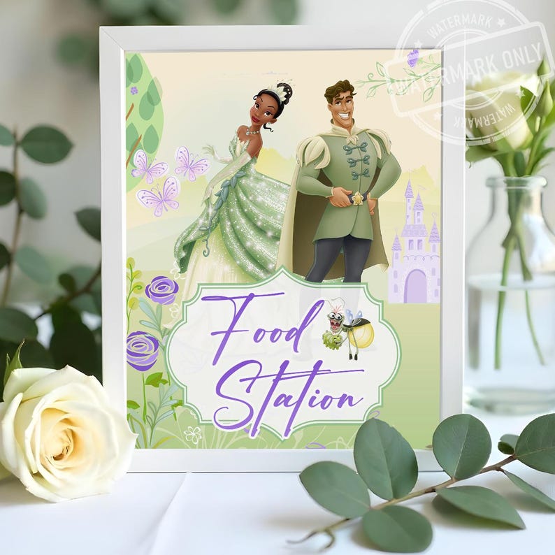Princess Tiana Party Signage, Princess Tiana Signage, Princess Tiana ...