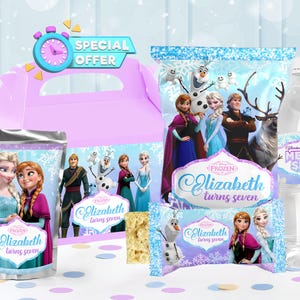 Frozen Party Favors Template, Frozen Treats Template, Frozen Chip Bag ...