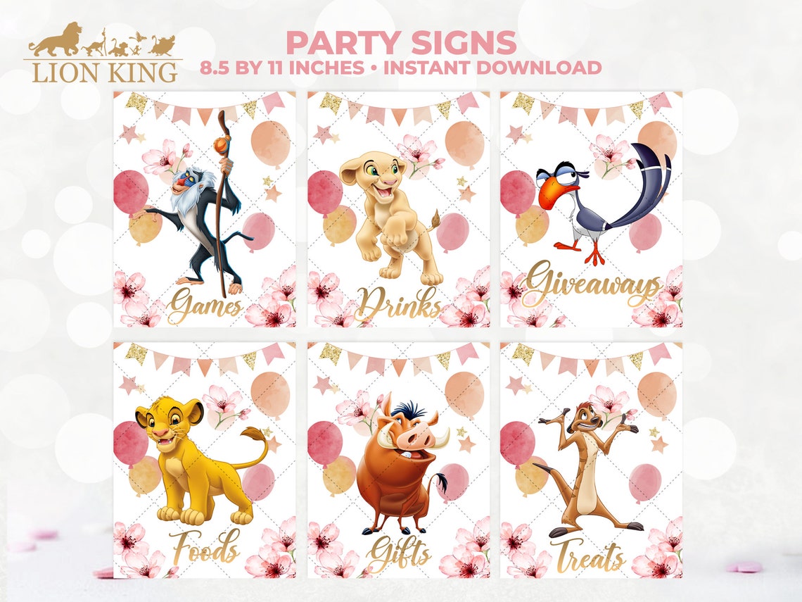 Lion King Nala Party Signs Lion King Nala Signage Lion King - Etsy