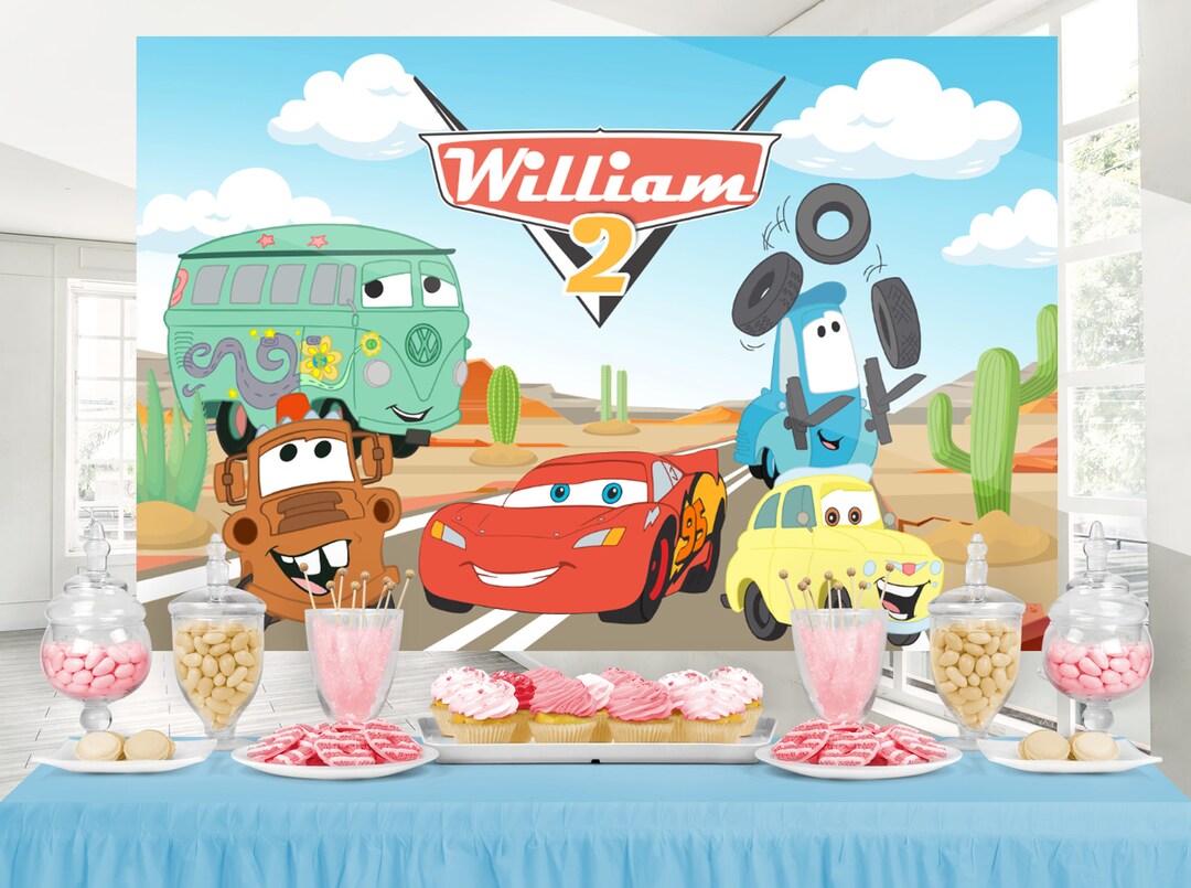 Cars Radiator Spring Backdrop, Cars Banner, Cars Printable Backdrop ...