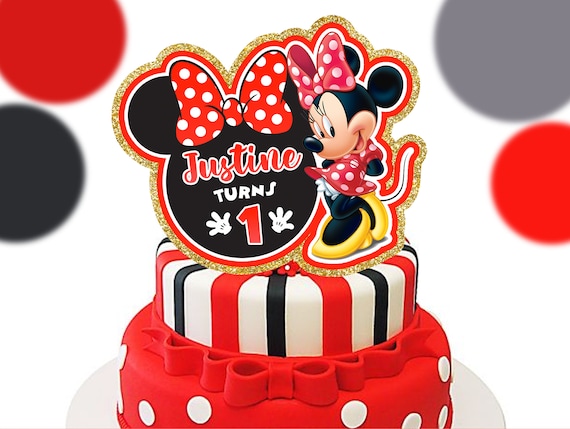 Red Minnie Mouse Cake Topper