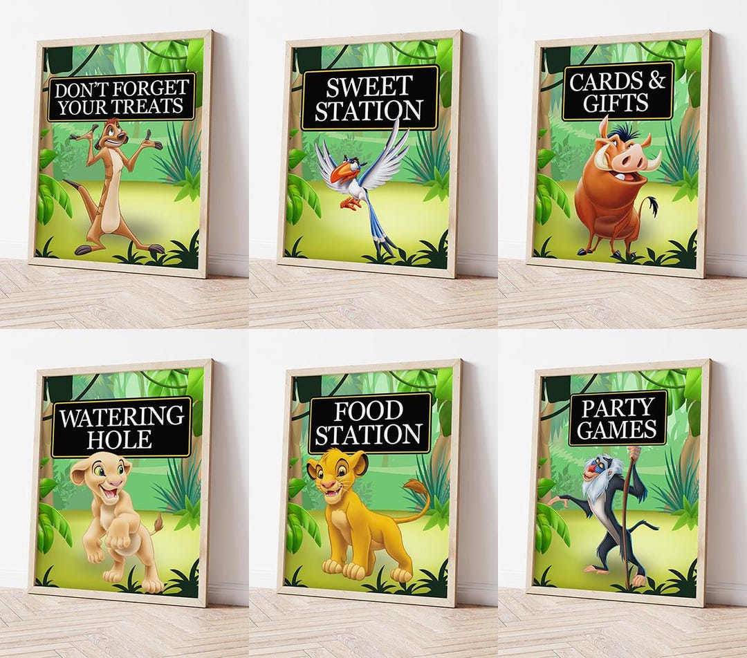 Lion King Party Signs, Lion King Signage, Lion King Party Signage ...