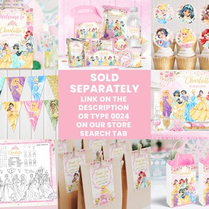 Princess Cake Topper, Princess Centerpiece, Princess Printable Topper ...