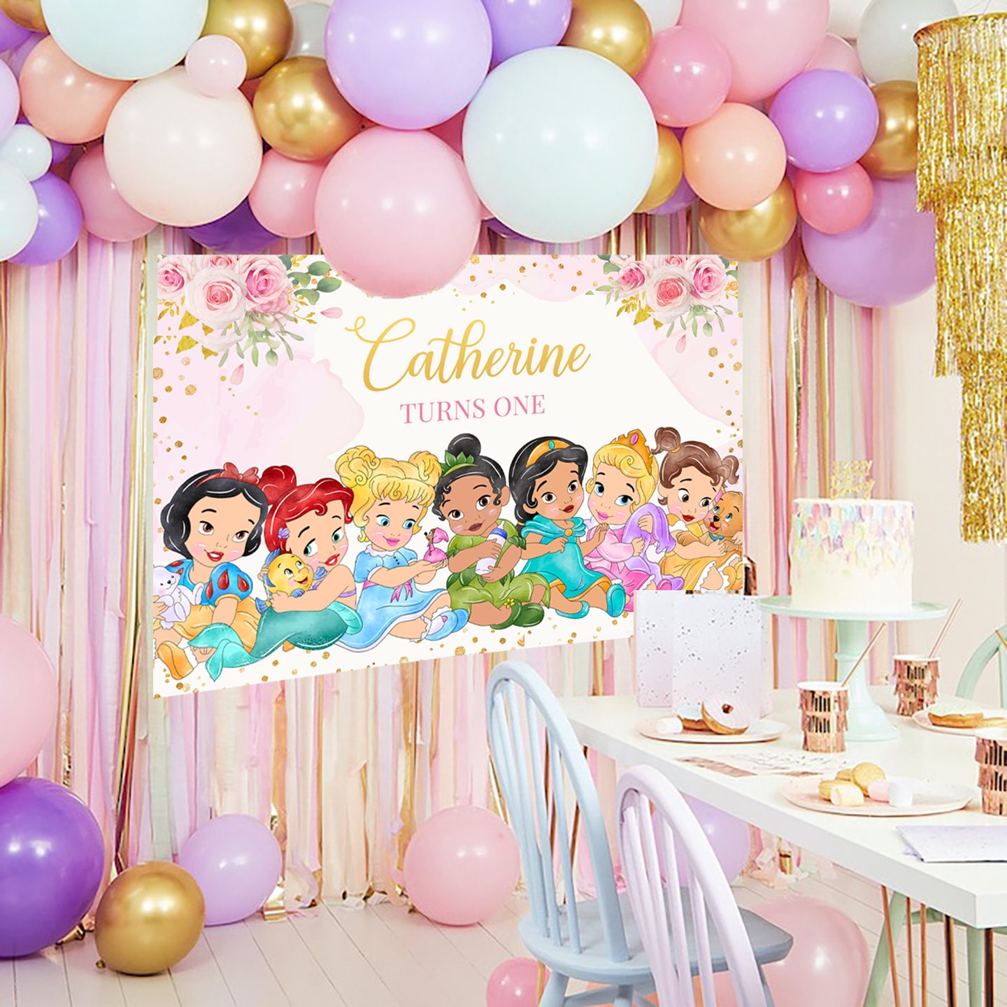 Baby Princess Backdrop, Baby Princess Banner, Baby Princess Printable ...