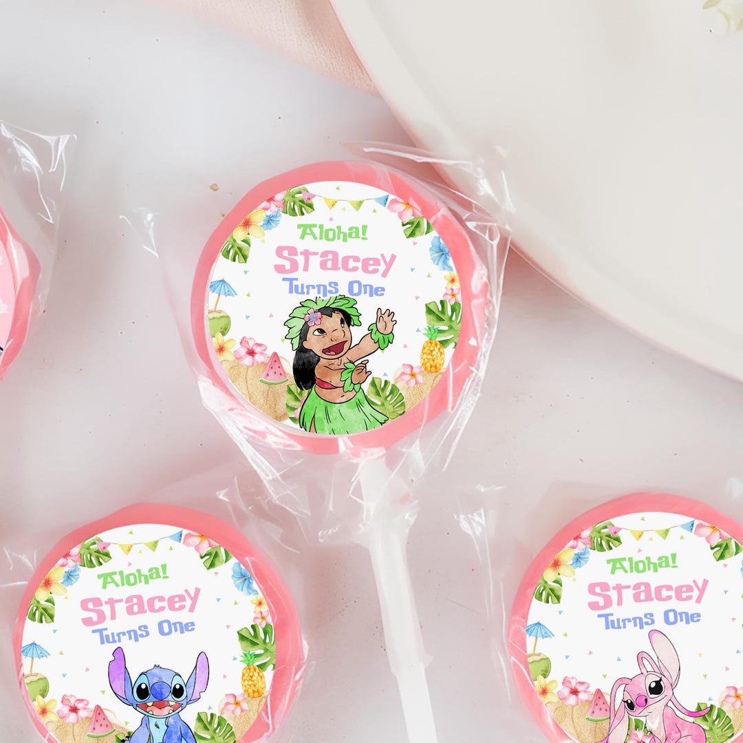 Lilo Stitch Lollipop Label, Lilo Stitch Circle Label, Lilo Stitch ...