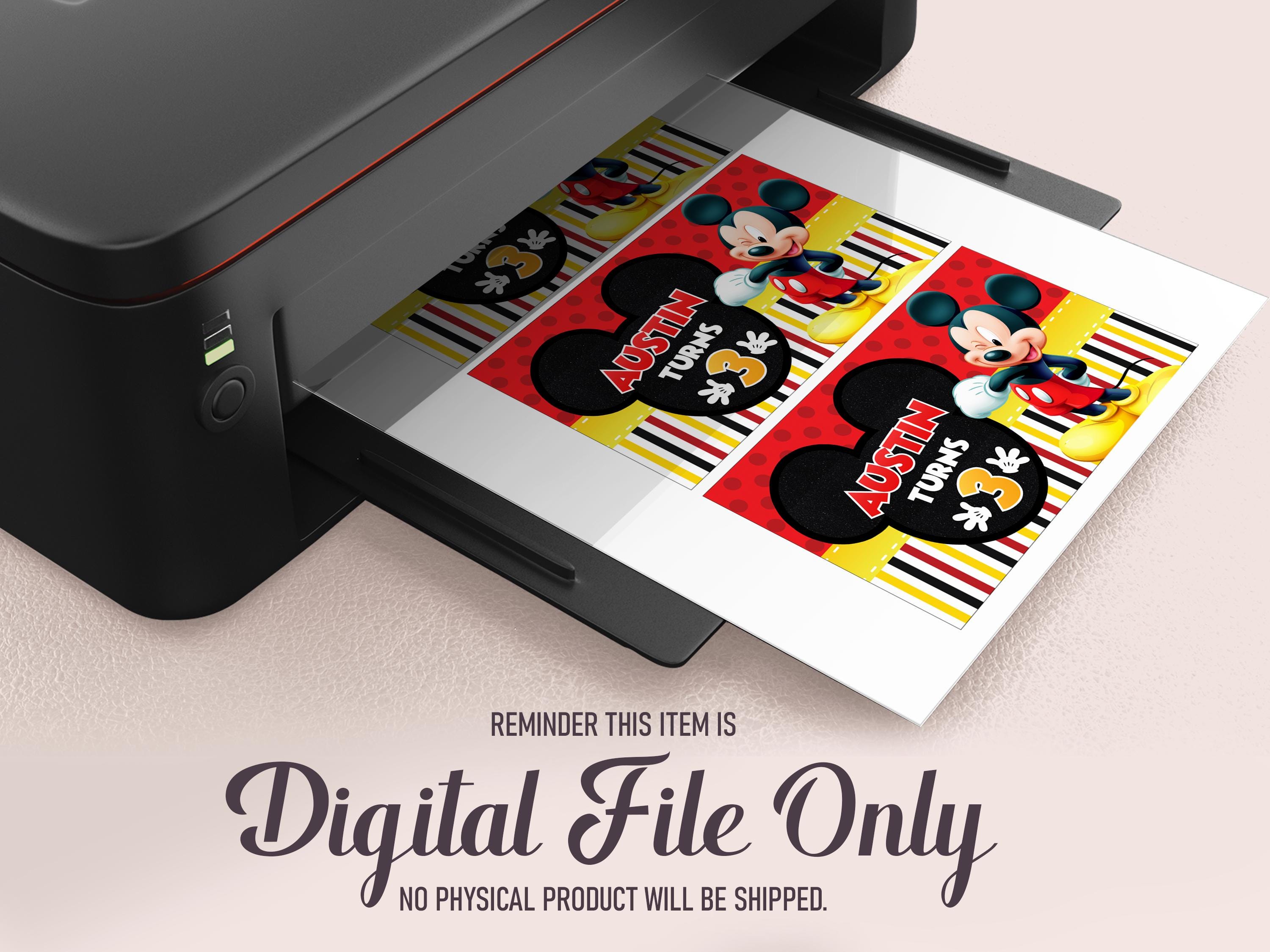 Mickey Birthday Party Favors Gable Box Label, Digital Download, 0002 - Etsy