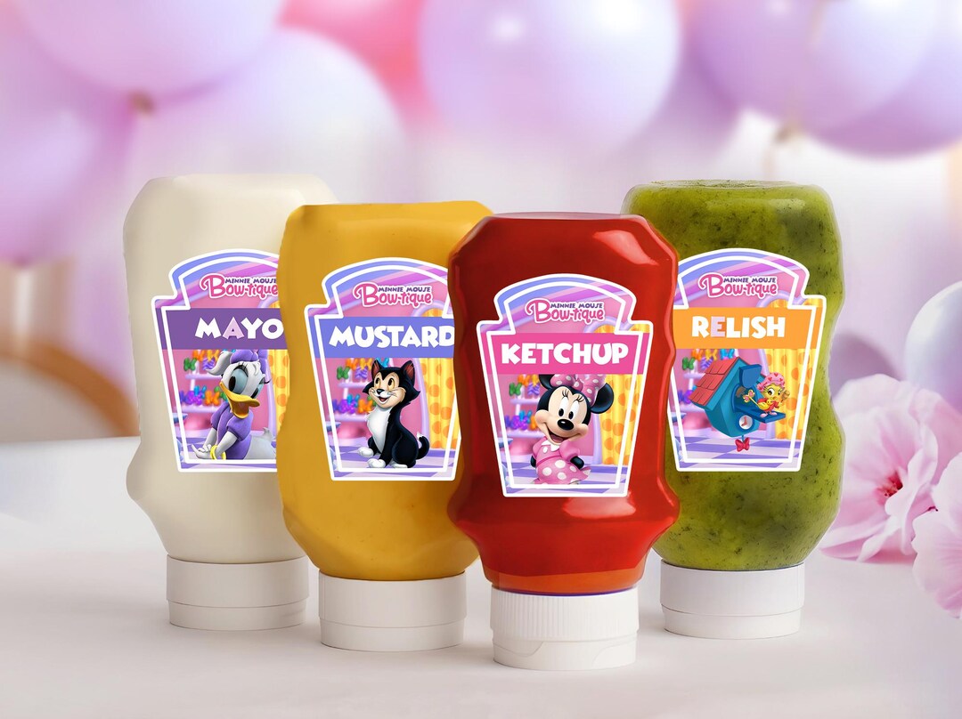 Minnie Bowtique Condiments Label, Minnie Bowtique Printable Condiments ...