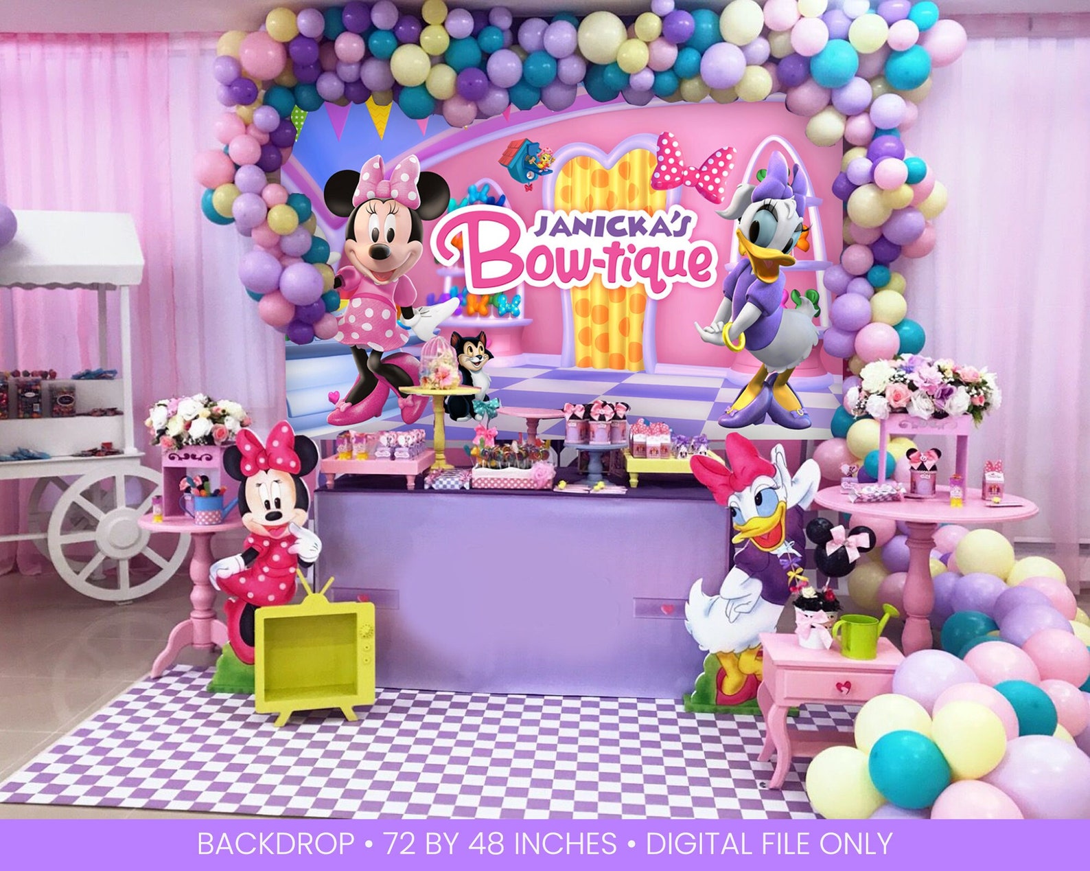 Minnie Mouse Backdrop Minnie Mouse Banner Minnie Mouse - Etsy