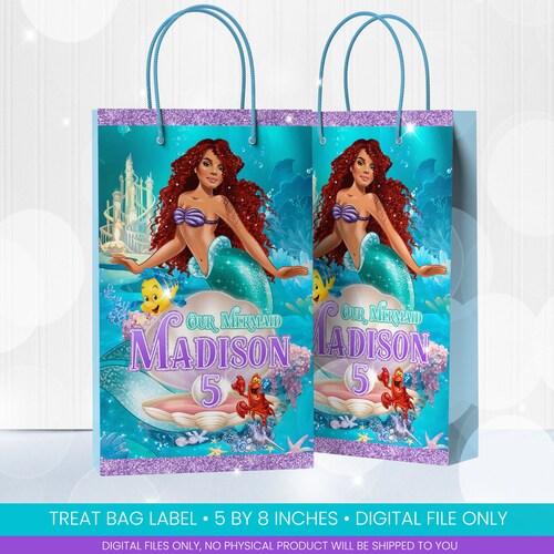 Little Mermaid Ariel African Treat Bag Label Little Mermaid - Etsy