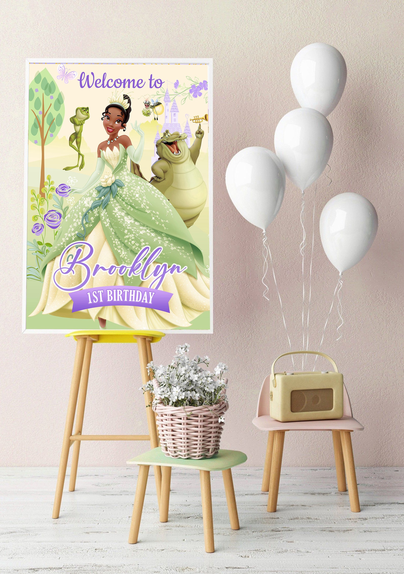 Princess Tiana Welcome Sign, Princess Tiana Welcome Board, Princess ...