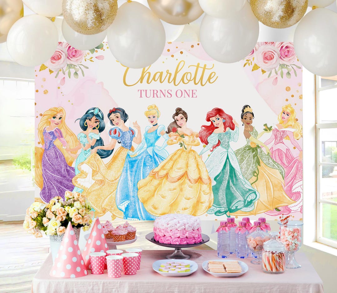 Princess Backdrop, Princess Banner, Princess Printable Backdrop ...