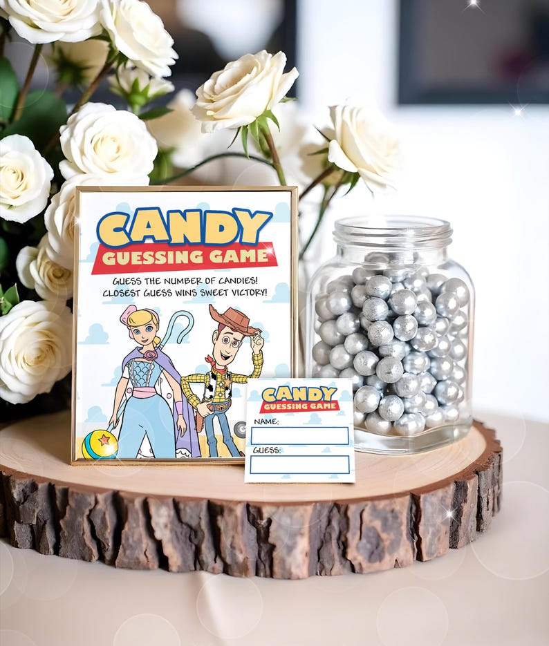 Toy Story Party Sign Candy Guessing Game, It's a Boy Story Party Sign ...