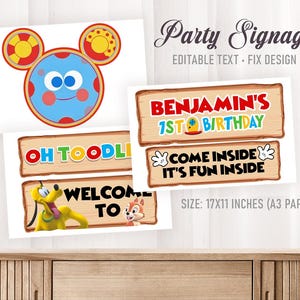 Mouse Clubhouse Party Signages, Mouse Clubhouse Party Sign, Mouse ...