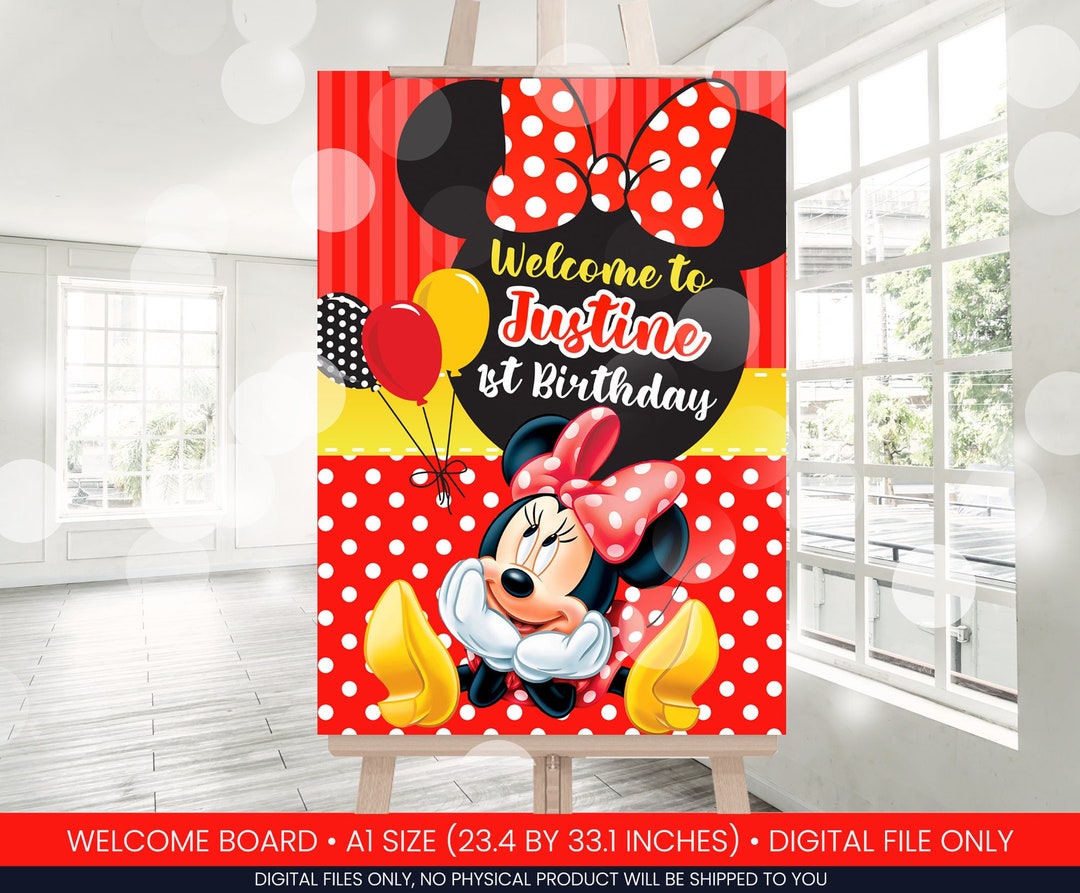 Minnie Mouse Red Welcome Sign Minnie Mouse Red Welcome Board - Etsy