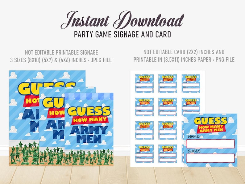 Toy Story Guess How Many Army Men Party Sign (instant Download) 0016 ...
