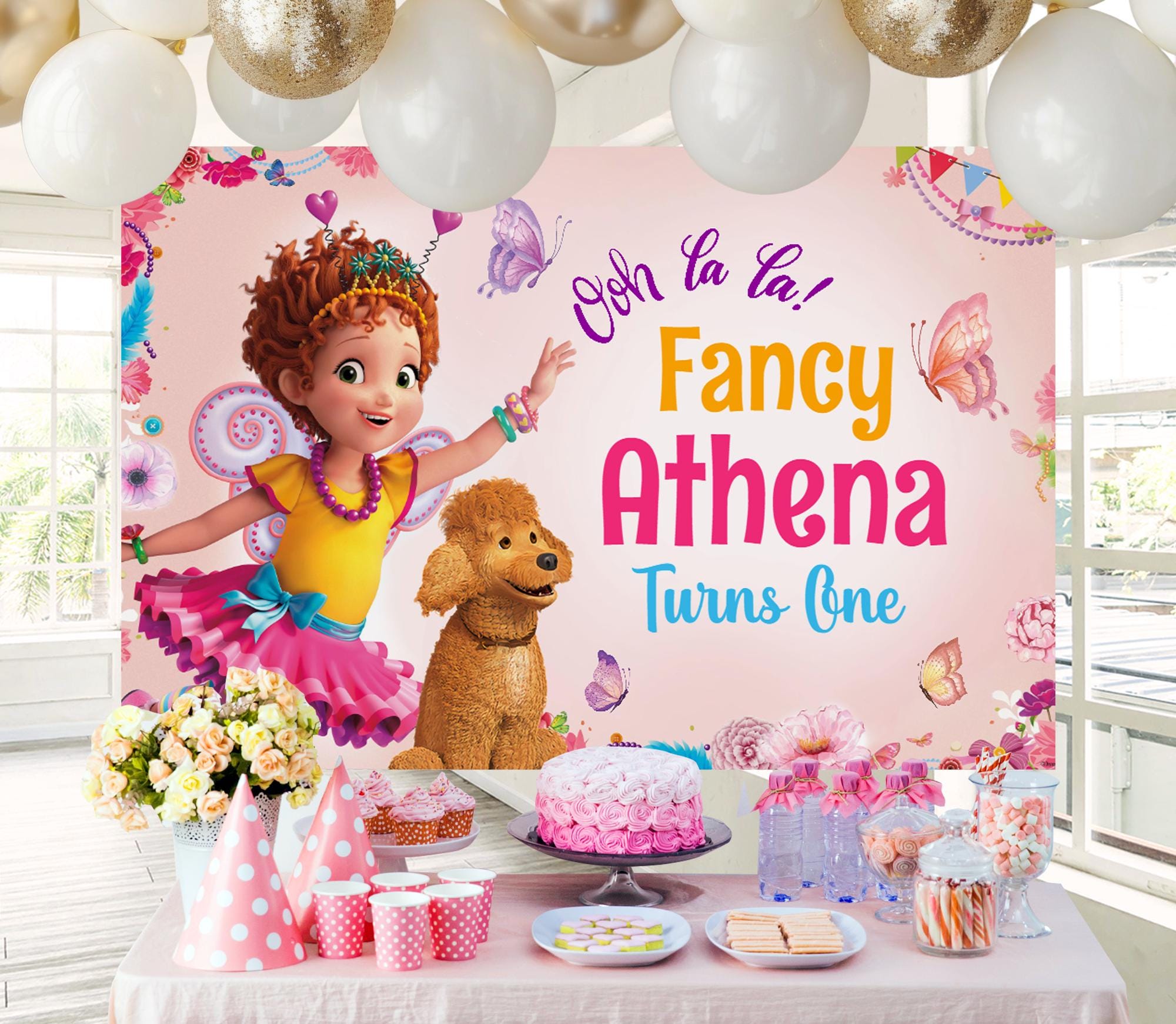 Fancy Nancy Backdrop, Fancy Nancy Banner, Baby Fancy Nancy Printable ...