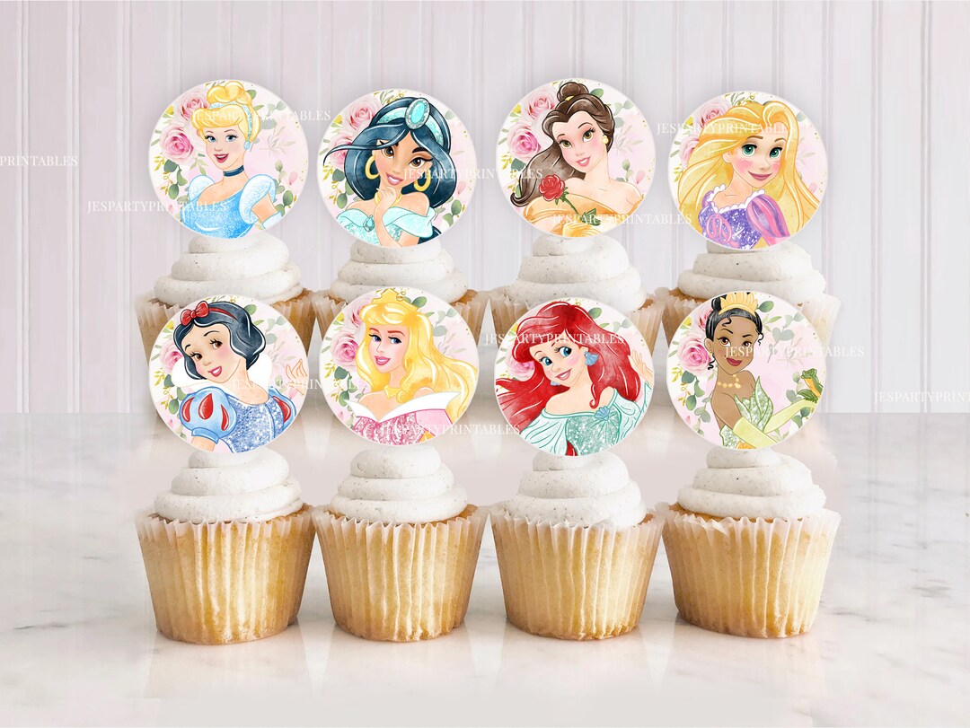 Princess Cupcake Topper, Princess Printable Cupcake Topper, Princess ...