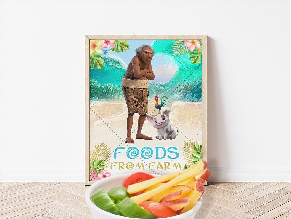 Moana 2 Food Station Signage, Moana 2 Party Signage, Moana 2 Birthday ...