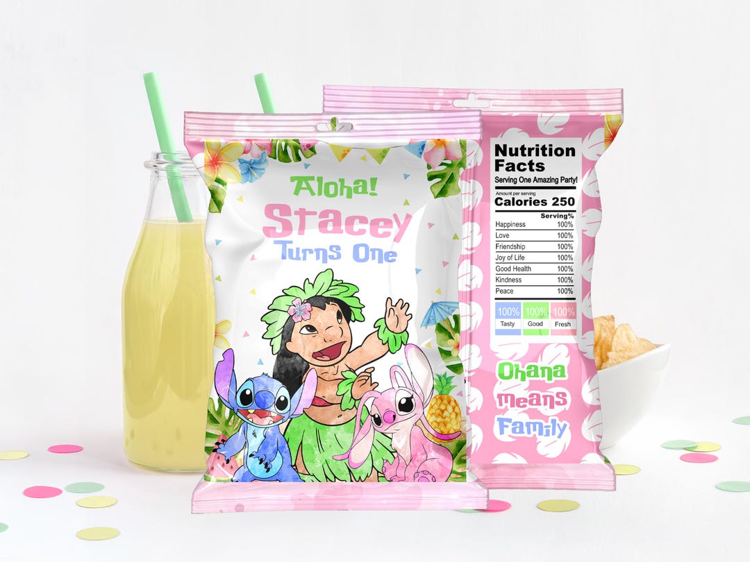 Lilo Stitch Chip Bag, Lilo Stitch Chip Bag Printable, Lilo Stitch Favor ...