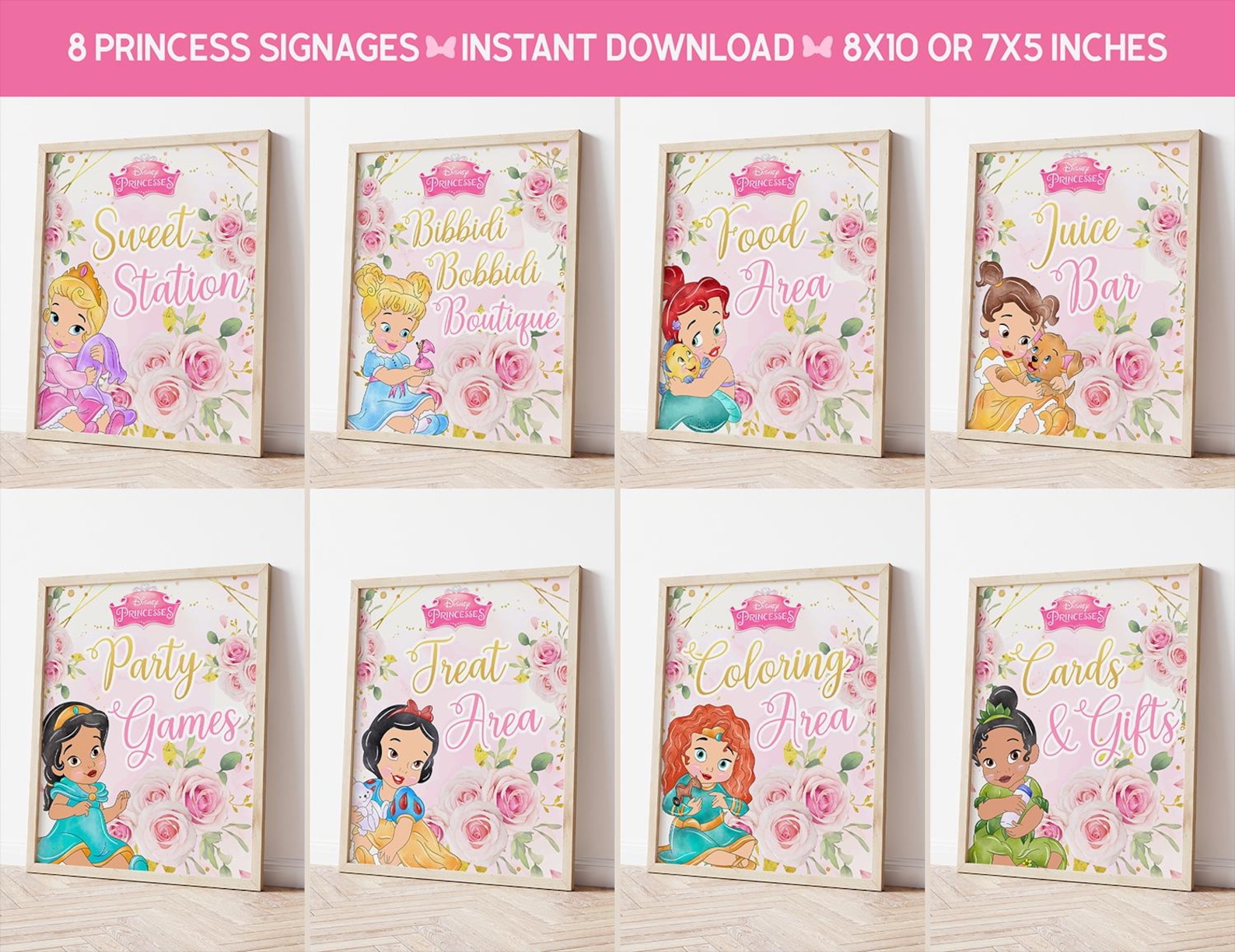 Baby Princess Signage, Baby Princess Party Signs, Baby Princess Party ...