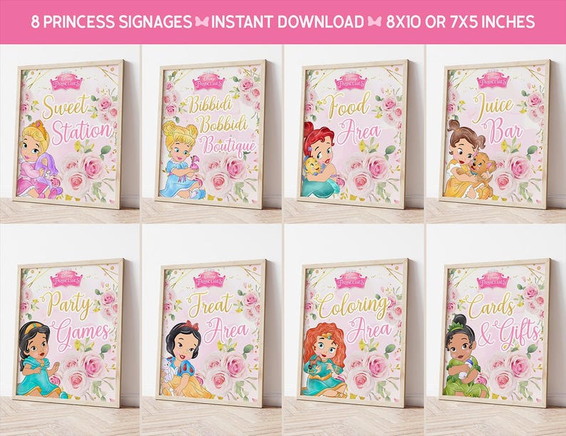 Baby Princess Signage, Baby Princess Party Signs, Baby Princess Party ...