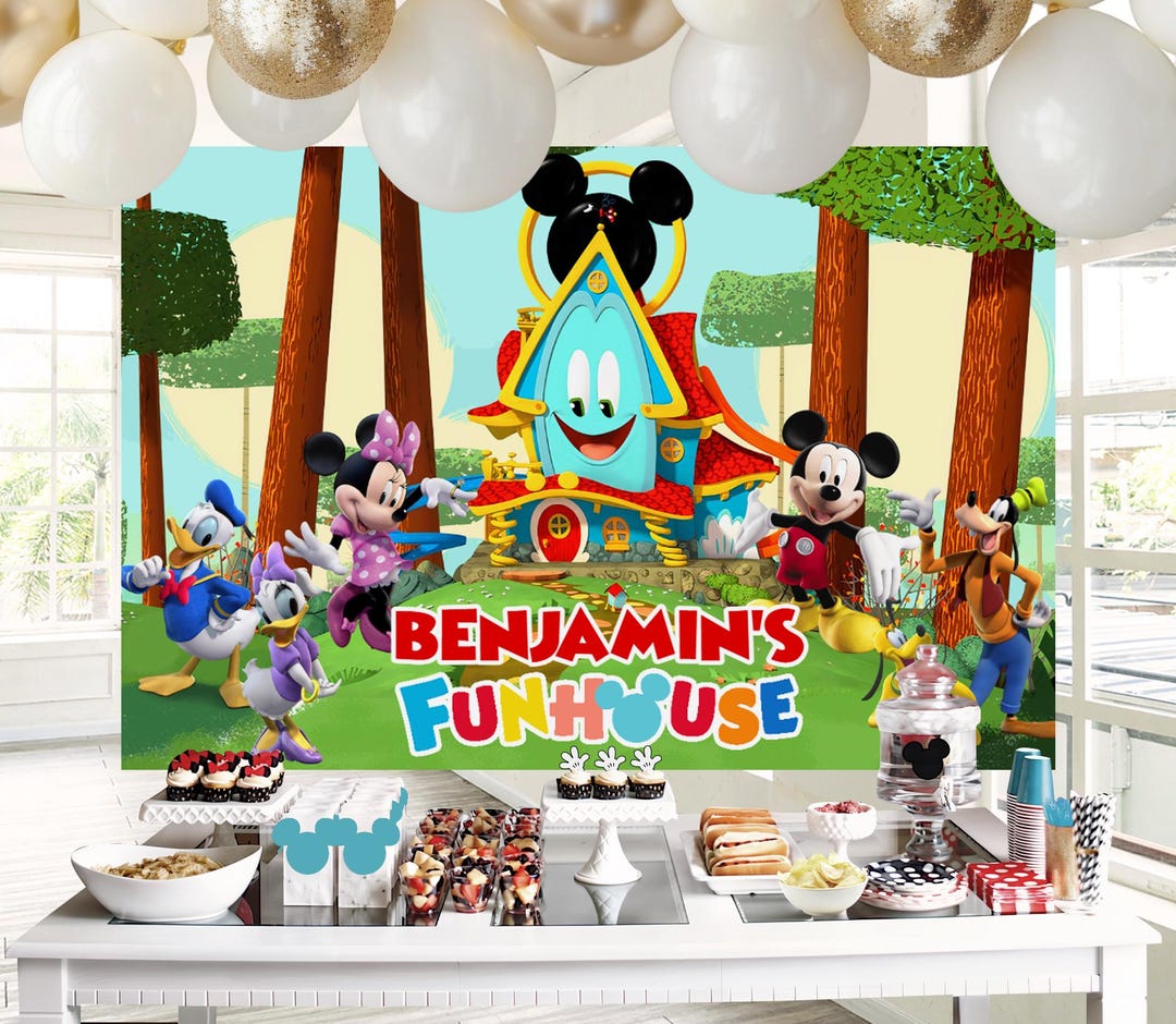 Mouse Fun House Backdrop, Mouse Fun House Banner, Mouse Funhouse ...