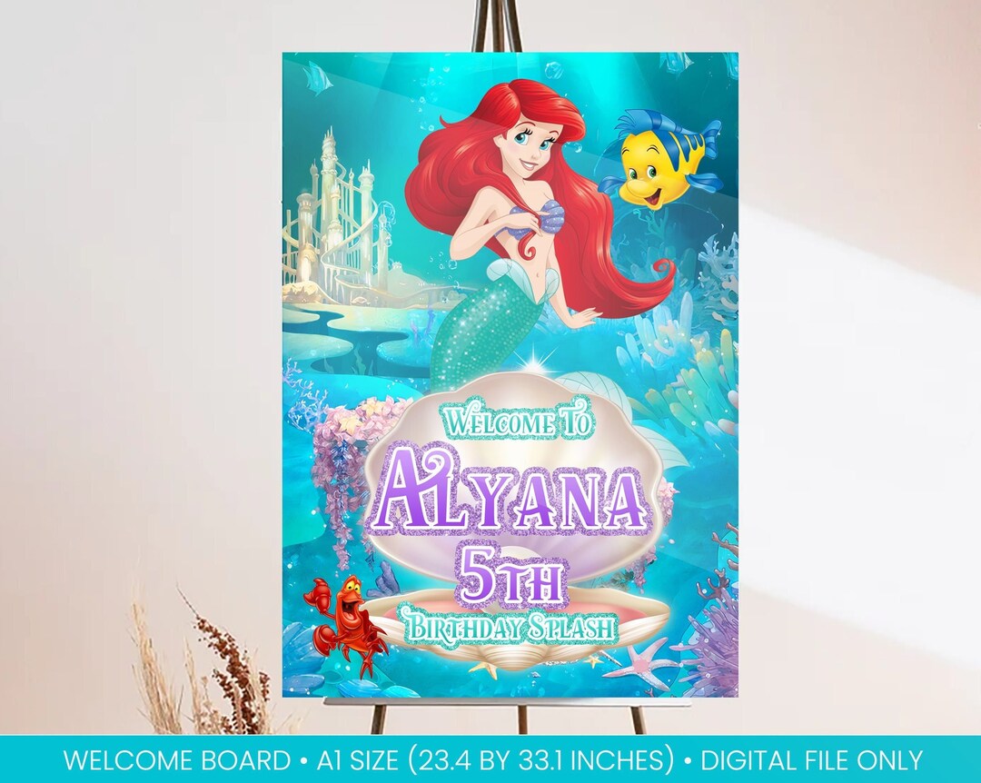 Little Mermaid Ariel Welcome Sign Little Mermaid Ariel - Etsy