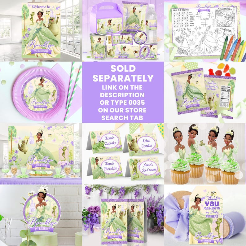 Princess Tiana Party Signage, Princess Tiana Signage, Princess Tiana ...