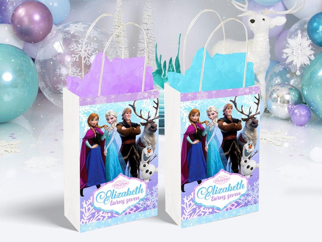 Frozen Treat Bag Label, Frozen Paper Bag Label, Frozen Giveaway Label ...